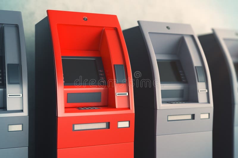 ATM machines side stock illustration. Illustration of computer - 98234499