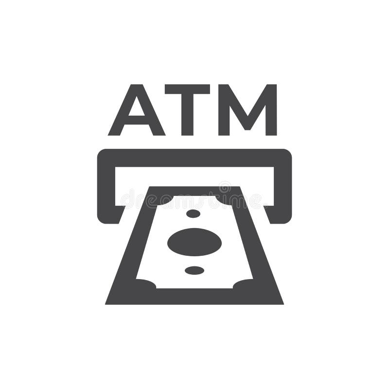 Atm with Money Banknote Vector Icon Stock Vector - Illustration of icon ...