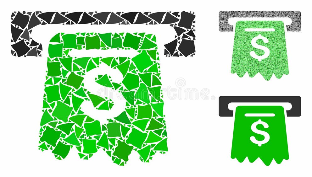 ATM Mosaic Icon of Raggy Items Stock Vector - Illustration of ...