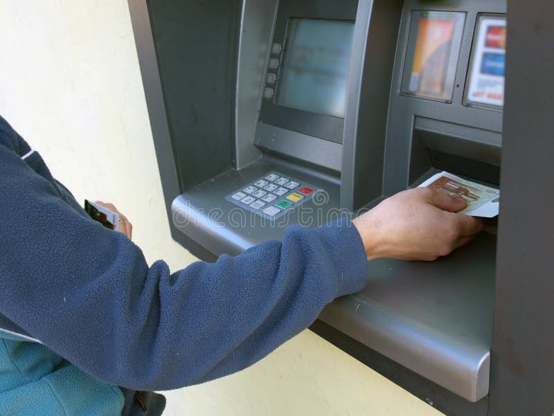 ATM - receiving money stock photo. Image of money, plastic - 21872820