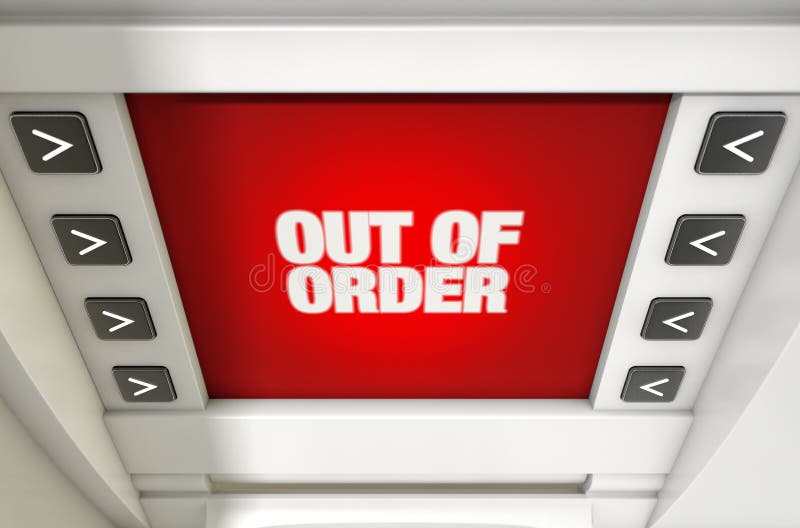 ATM Screen Out of Order stock illustration. Illustration of password ...