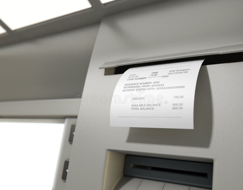 ATM Slip Withdrawel Receipt Stock Image - Image of deposit, corporate ...