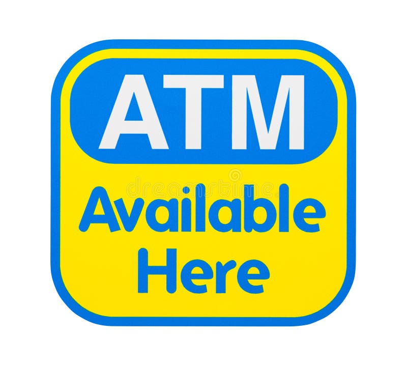 ATM Sticker stock photo. Image of automatic, bank, sign - 142078958