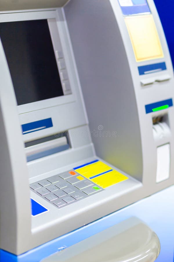 ATM Terminal Display and Buttons Close Up Stock Image - Image of enter ...