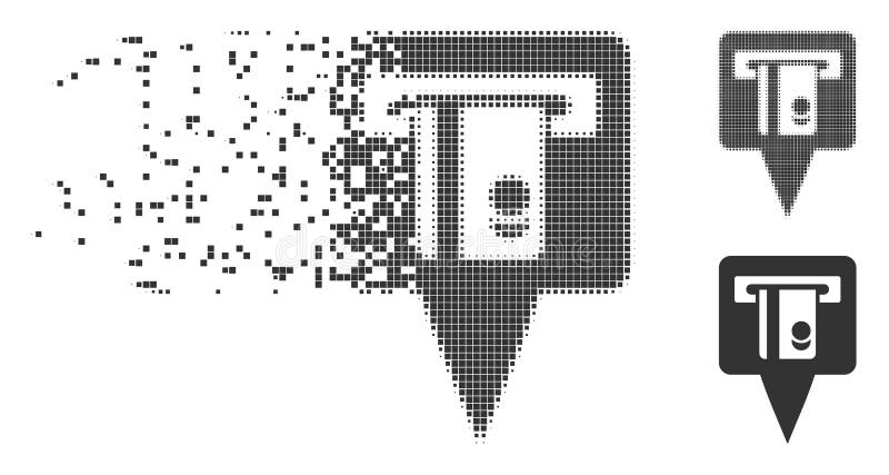 ATM Terminal Marker Decomposed Pixel Halftone Icon Stock Vector ... ATM Terminal Marker Decomposed Pixel Halftone Icon Stock Vector ...
