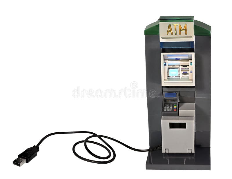 ATM with USB Cable stock photo. Image of money, connectivity - 381654832