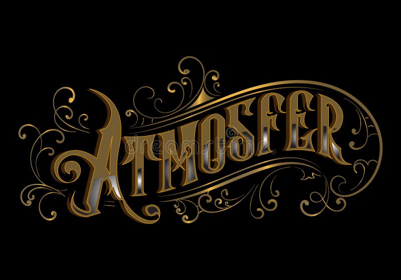 ATMOSFER Word Lettering Custom Style Stock Vector - Illustration of ...