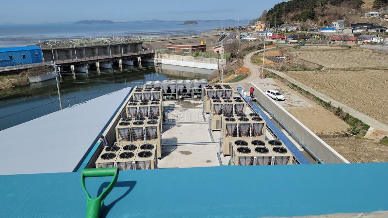 Atmosphere Above the Pond Fish Feed Freezing Factory Stock Image ...