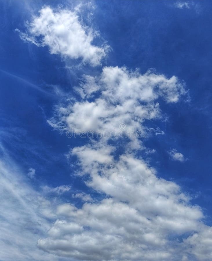 Atmosphere in the Afternoon, White Clouds in the Blue Sky, Indonesia ...