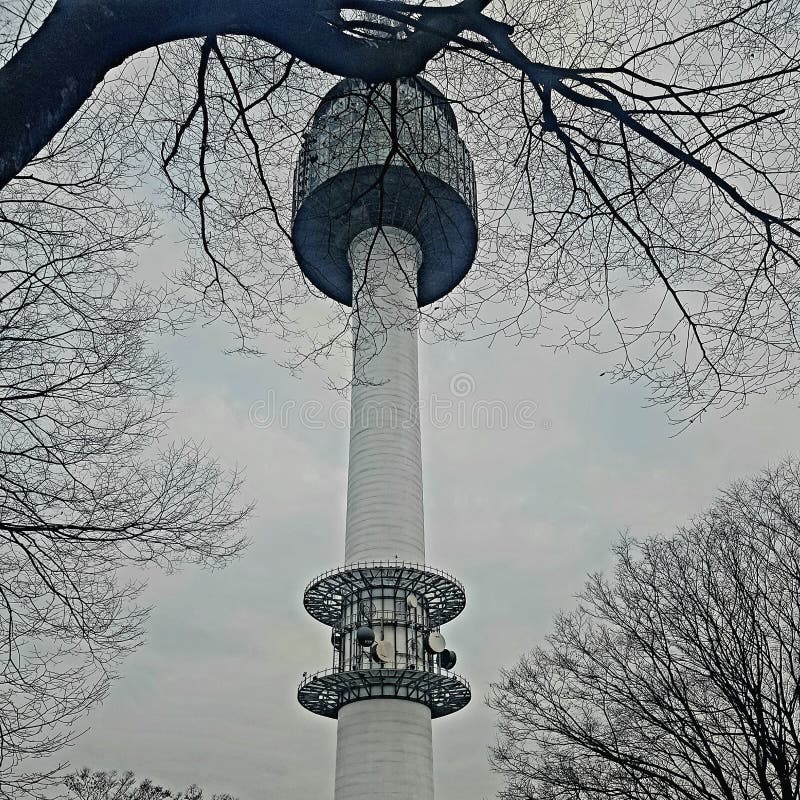The Atmosphere Around the Tower in Winter at the End of the Year Stock ...
