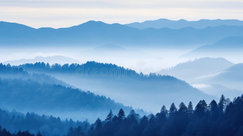 Atmosphere Blue Mountain Background Stock Illustration - Illustration ...