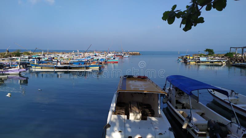 Atmosphere of the Boat on the Edge of the Pier Stock Image - Image of ...