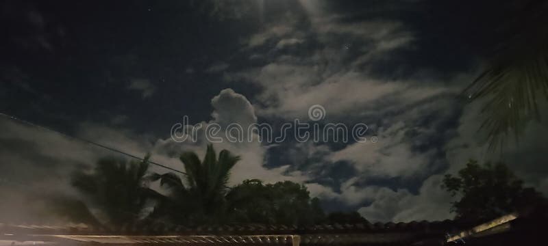 The Atmosphere of the Night Sky that Begins with Moonlight Like a ...