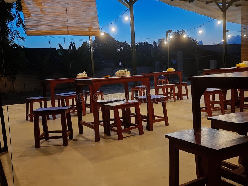 The Atmosphere of the Coffee Shop when it Goes To Night Stock Image ...