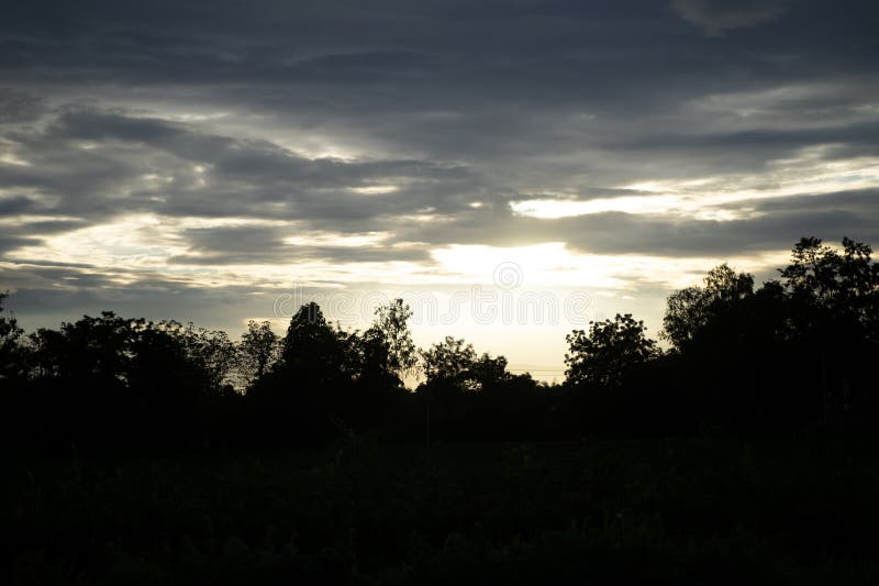 The Atmosphere at Dusk, the Sky is Getting Dark Stock Photo - Image of ...