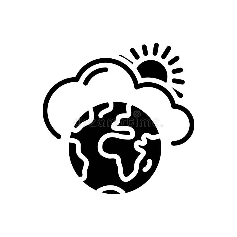 Black Solid Icon for Atmosphere, Environment and Condition Stock Vector ...