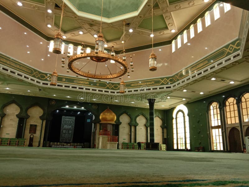 The Atmosphere Inside the Al Ameerah Mosque Stock Photo - Image of ...