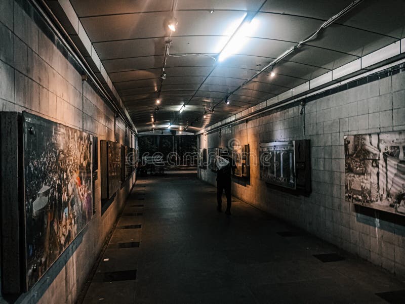 The Atmosphere Inside the Botanical Garden Underpass Stock Photo ...