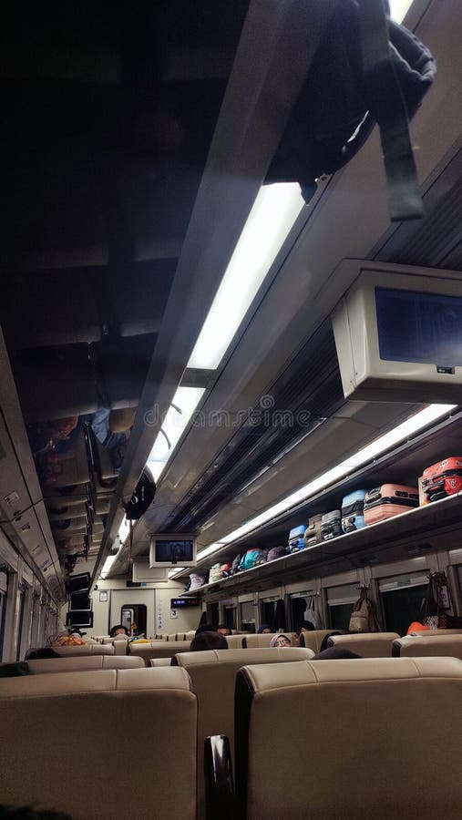 The Atmosphere Inside a Train Carriage in Indonesia Stock Photo - Image ...