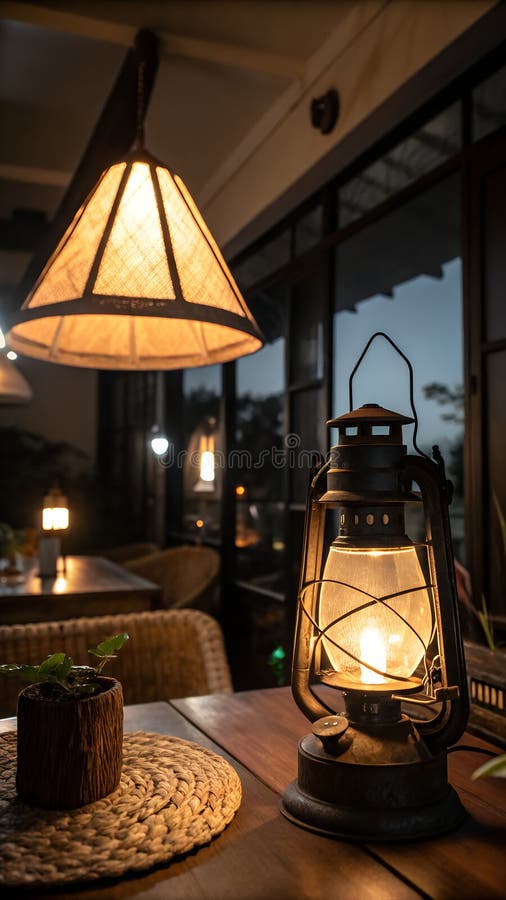 Atmosphere. Lamp. Lantern. and Light Illuminate the Dark Stock ...