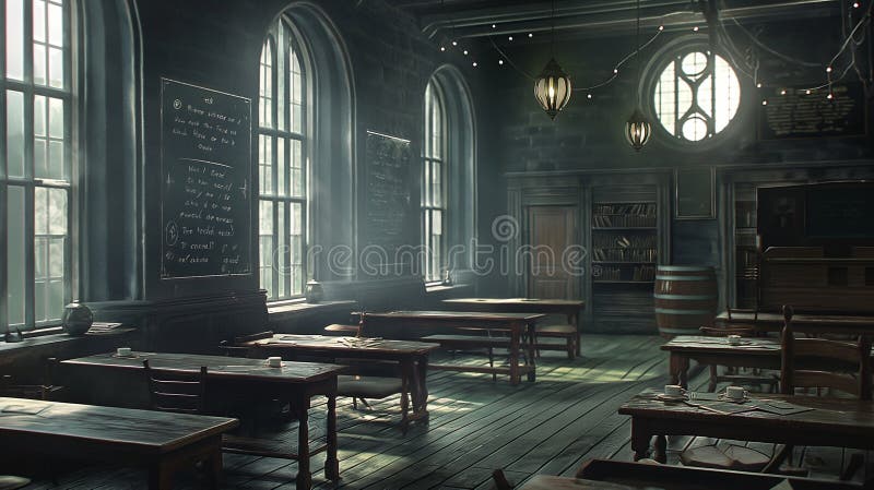 Enchanted Classroom in a Magic School Stock Photo - Image of witchcraft ...