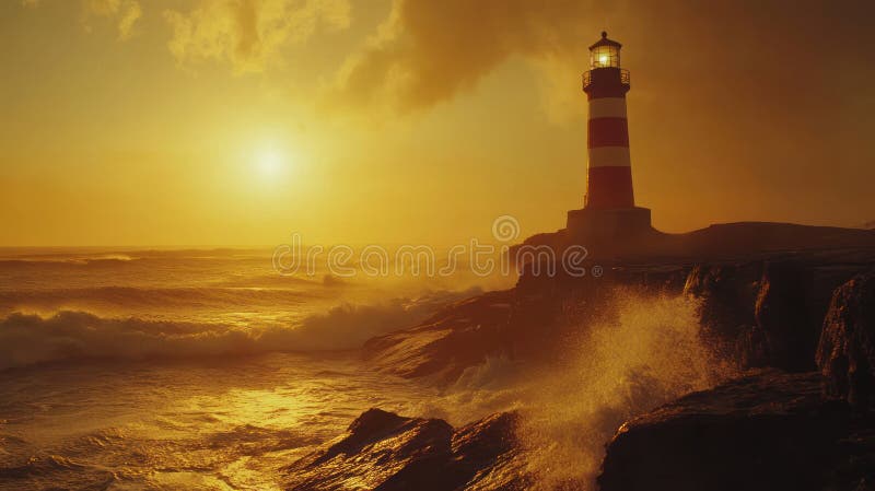 The Atmosphere in the Morning, with the Lighthouse on the Rocky ...