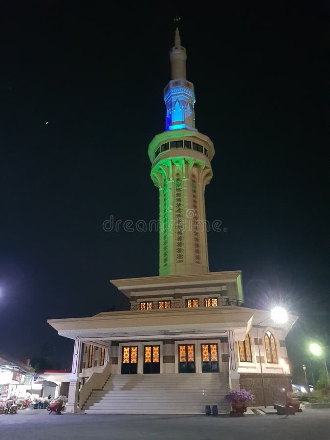 The Atmosphere of the Mosque, the Mosque at Night Stock Image - Image ...