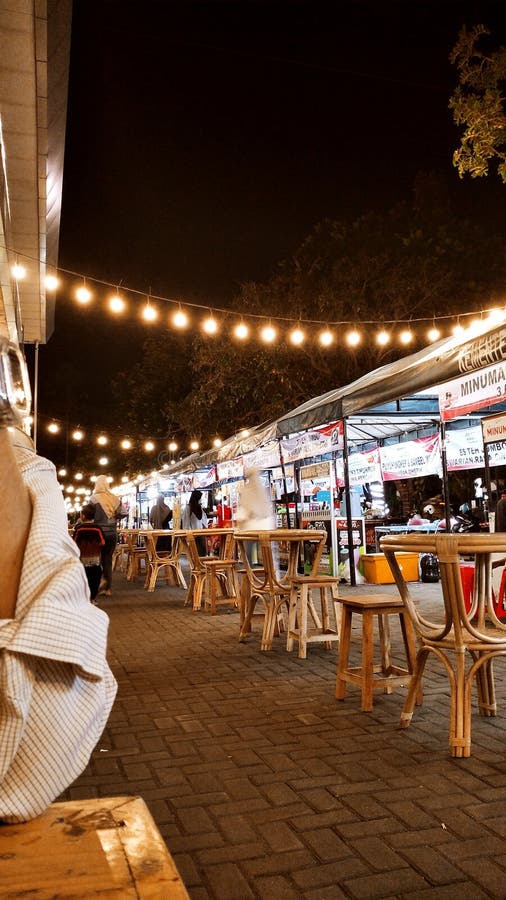 The Atmosphere of the Night Market at Night during Weekdays Editorial ...