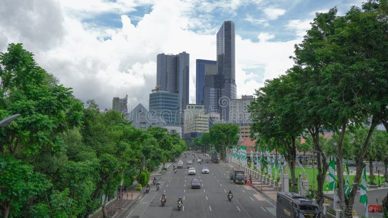 Atmosphere on One of the Streets in Surabaya Editorial Stock Image ...