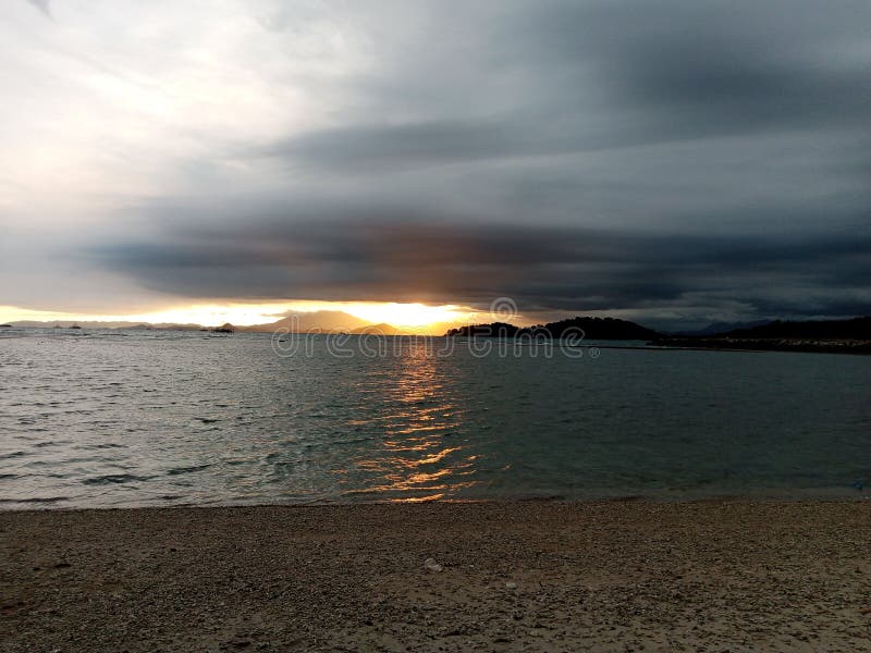 The Atmosphere of the Sunset is Very Beautiful Stock Image - Image of ...