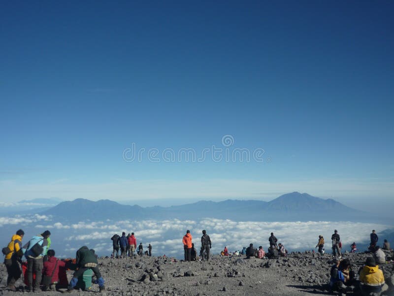 The Atmosphere at the Top of Mount Semeru, One of the Highest Mountains ...