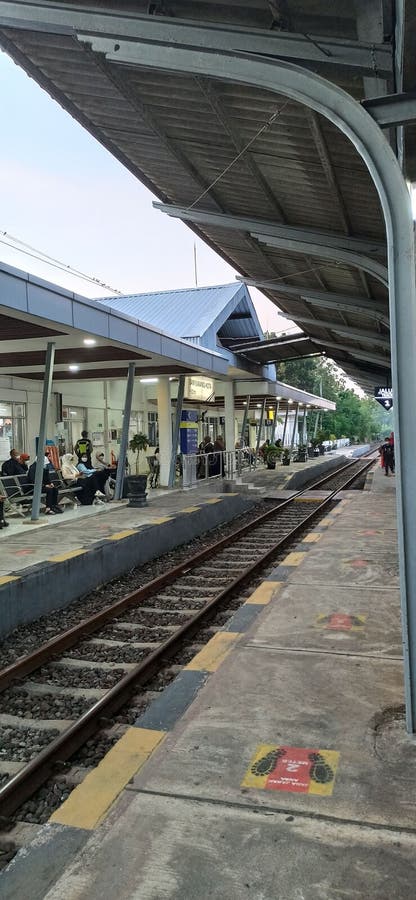 The Atmosphere on the Train Station Platform in the City of Banyuwangi ...
