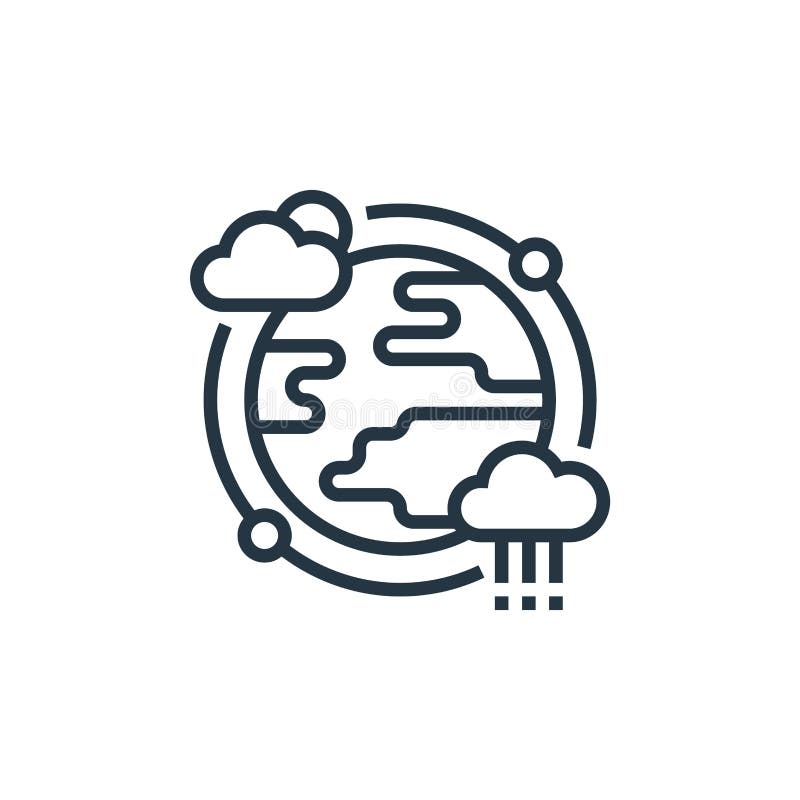 Atmosphere Vector Icon Isolated on White Background. Outline, Thin Line ...