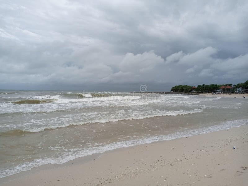 Atmosphere of the Waves on the Beach Stock Photo - Image of sand ...