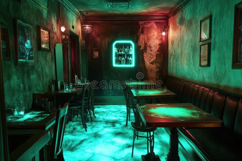 An Atmospheric Bar or Lounge with a Dimly Lit Interior Stock ...
