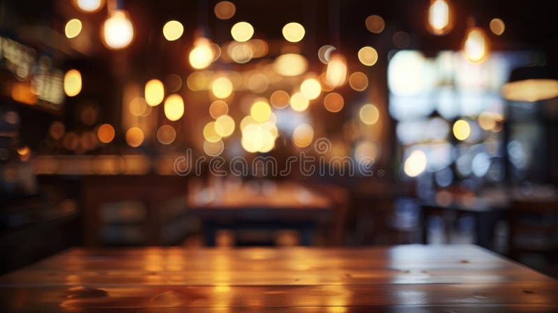 Atmospheric Blurry Italian Restaurant Cozy Interior Dim Lighting Stock ...