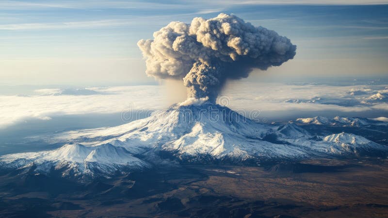 Atmospheric Emissions from Volcanic Activity in Widescreen Format Stock ...