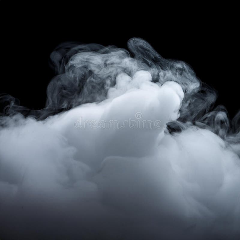 Dense Fog with Cloud-like Texture on Black Background Stock ...