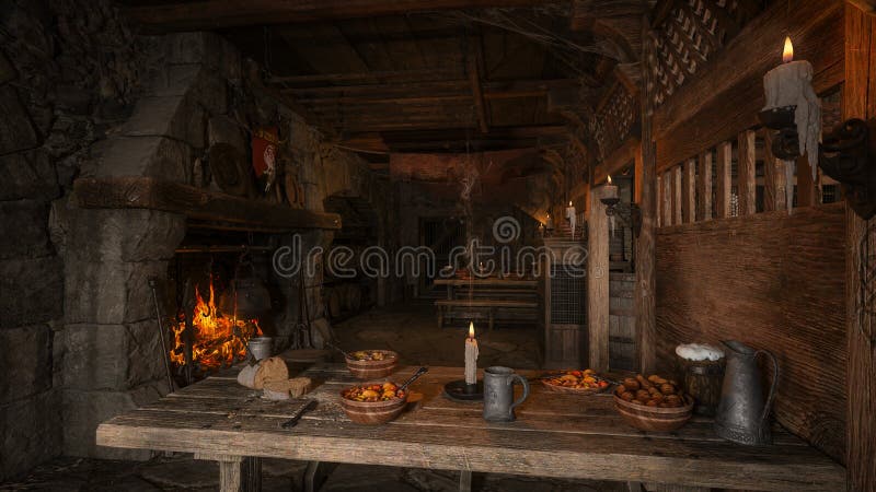 Old tavern interior stock illustration. Illustration of wooden - 43191936