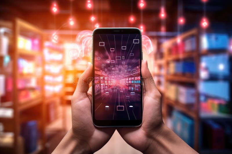 Moment that Illustrates the Magic of Online Shopping. Generative AI ...