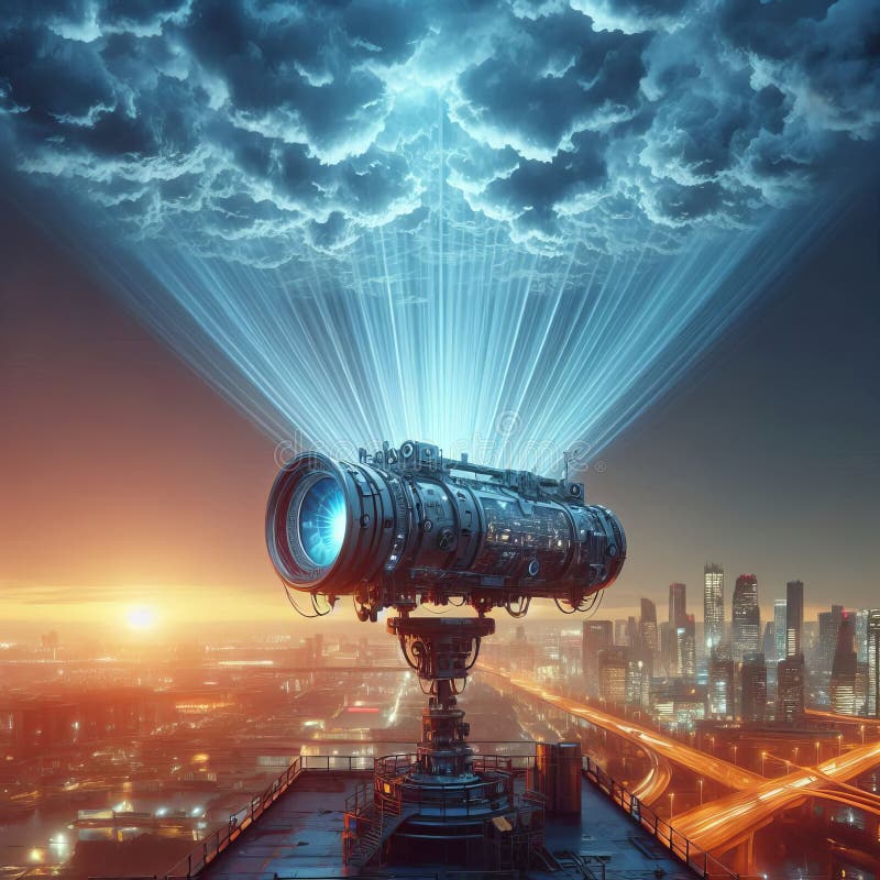 Atmospheric Projector Technology that Projects an Image into the Stock ...