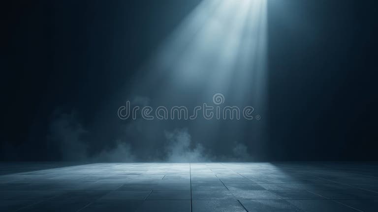 Atmospheric Scene with Dark Empty Space. the Floor is Lit by a ...