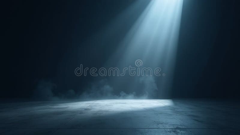 Atmospheric Scene with Dark Empty Space. the Floor is Lit by a ...