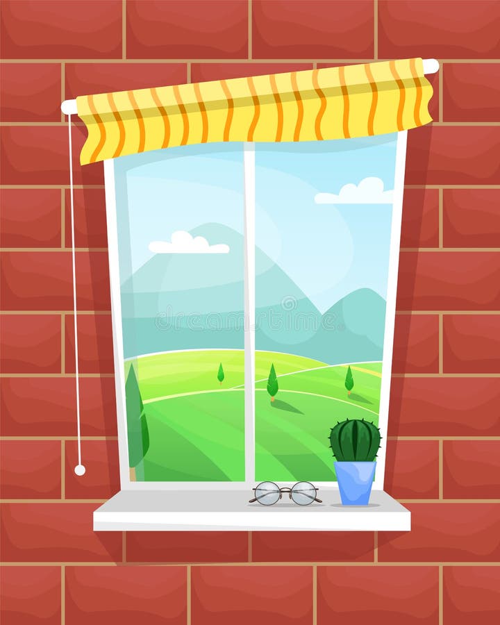 Summer window stock vector. Illustration of gardening - 3291020