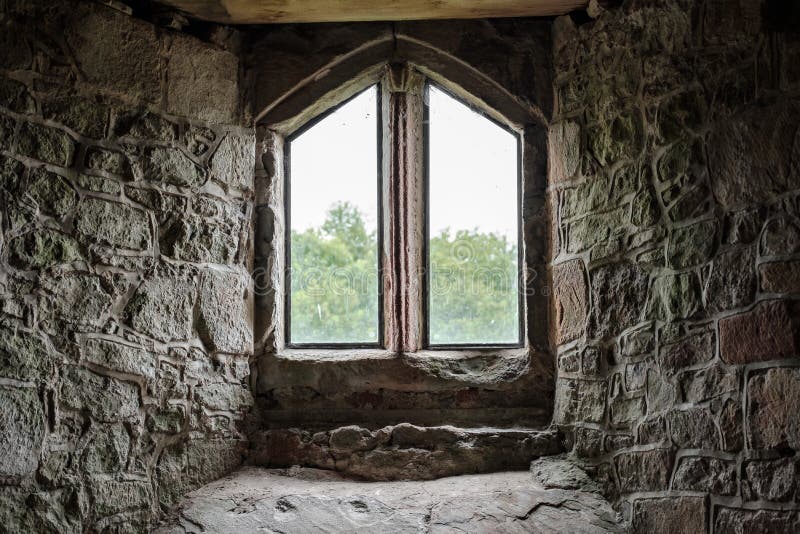 Atmospheric View of a Medieval Building Seen from within, Looking Out ...