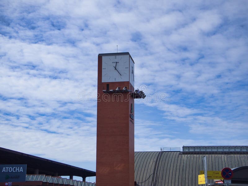 Atocha Train Station Clock in Madrid, Spain Editorial Stock Photo ...