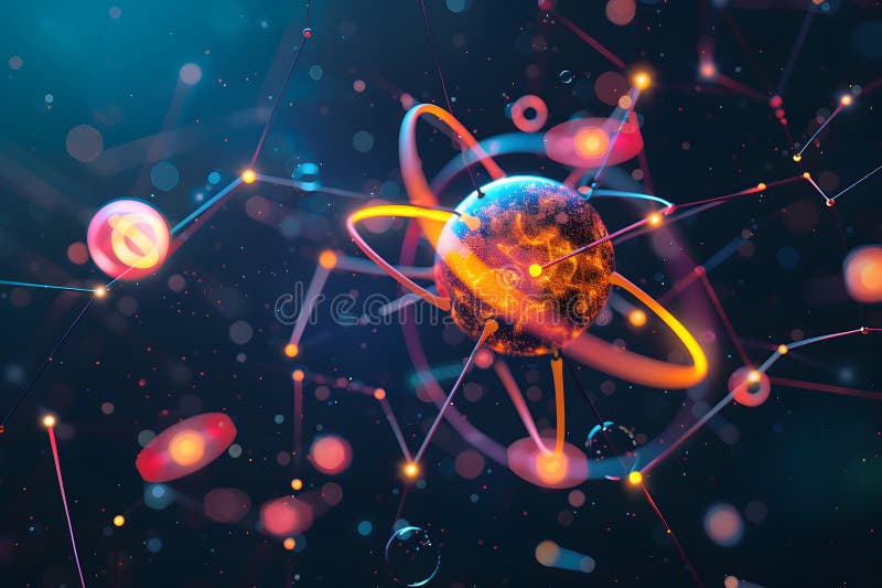 Atom Abstrac Background, Molecular Science Background Image and Atomic ...