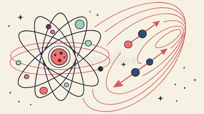 Atom with Abstract Energy Paths, Science and Innovation, Vector Design ...