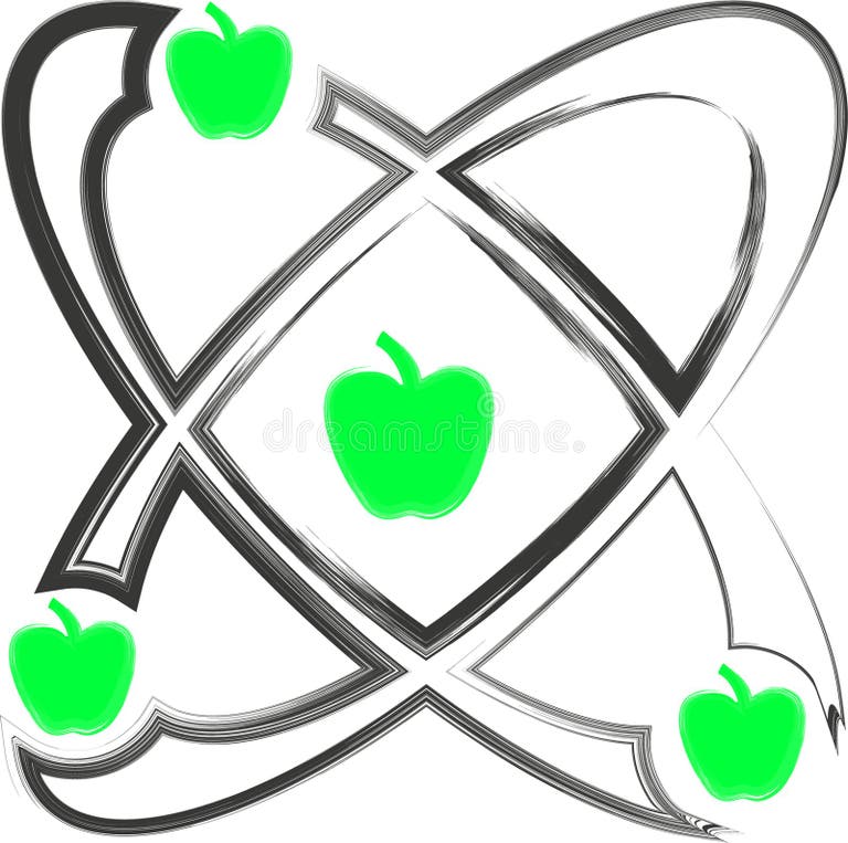 Atom apple stock illustration. Illustration of object - 32310170