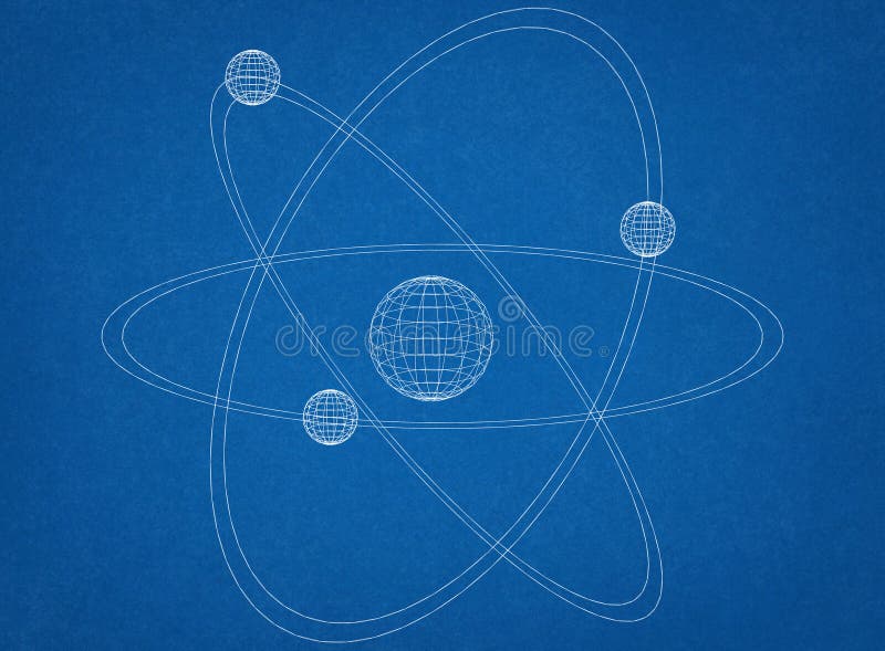 Atom Architect Blueprint illustrazione di stock. Illustrazione di ...